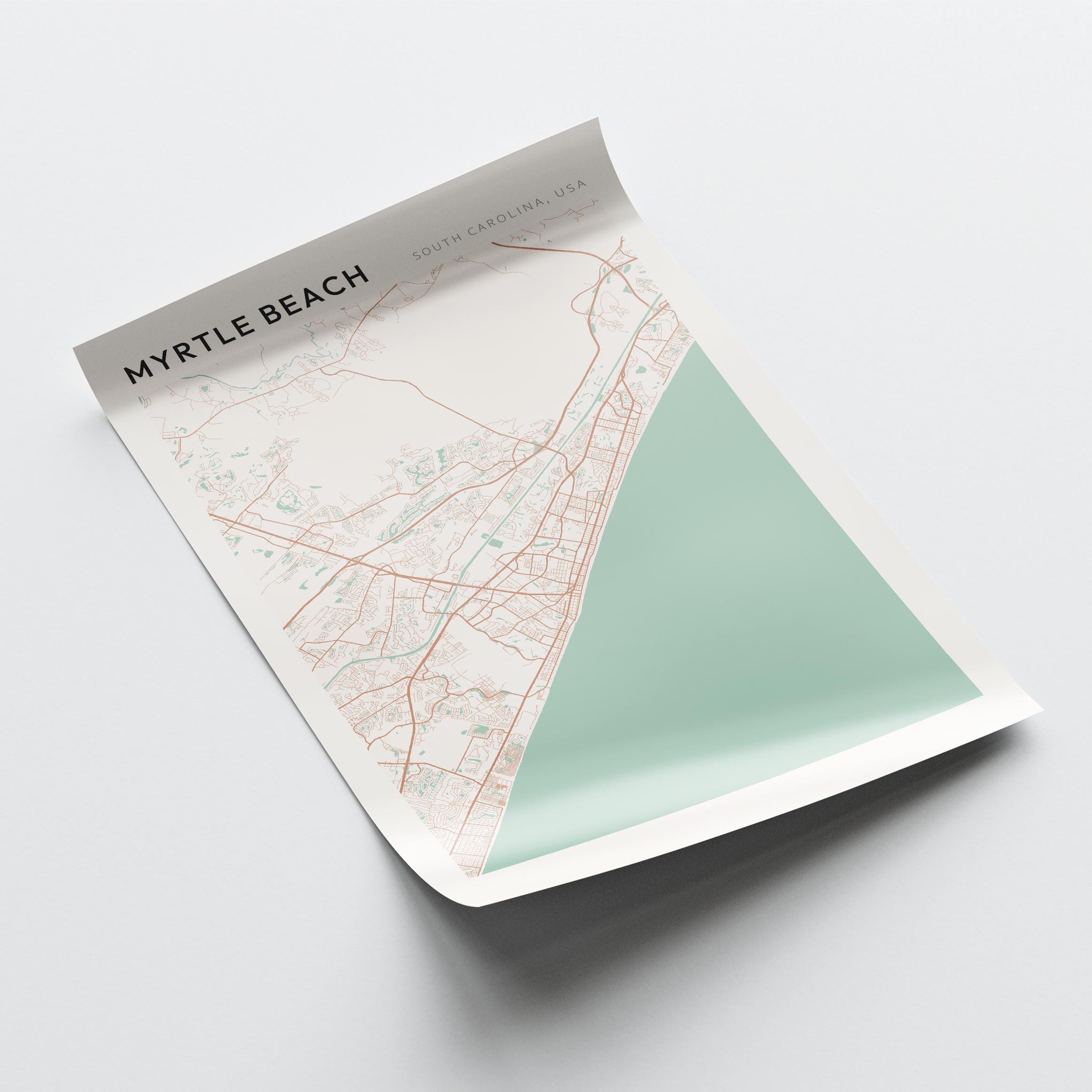 Myrtle Beach Map Poster, Myrtle Beach Print, Myrtle Beach Poster ...