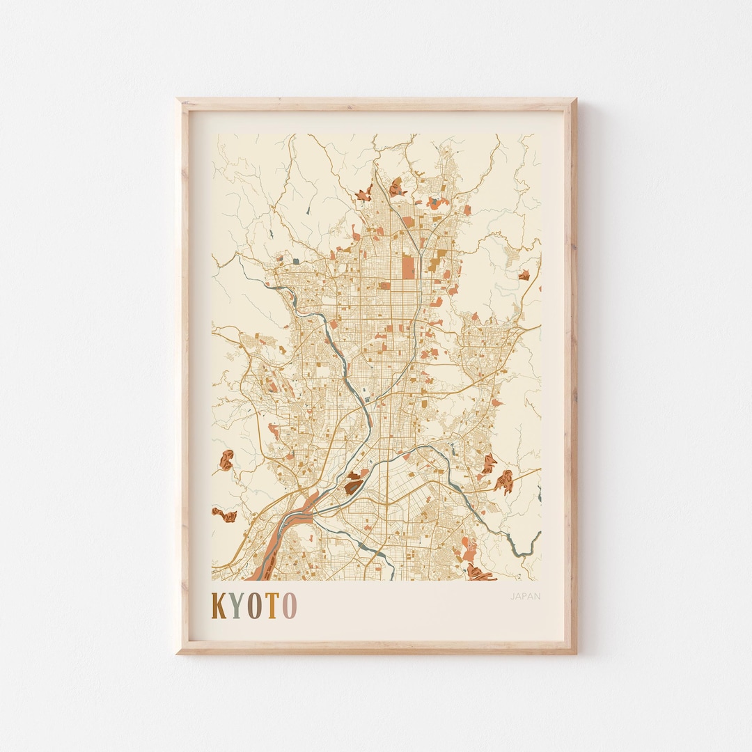 Kyoto Map Poster, Kyoto Print, Kyoto Poster, Kyoto Wall Art, Japan ...