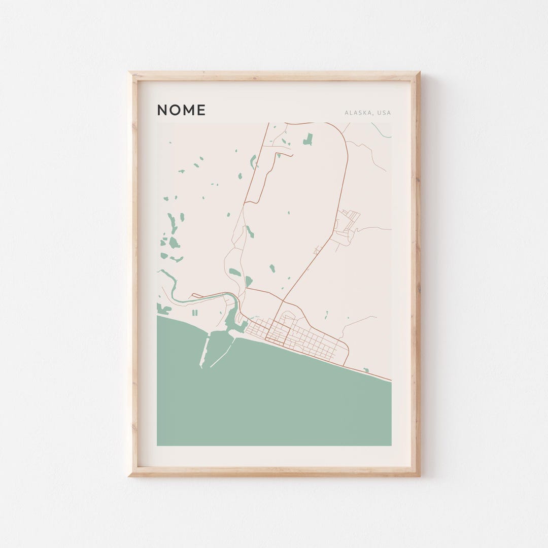 Nome Map Poster, Nome Print, Nome Poster, Nome Wall Art, Alaska, Travel ...