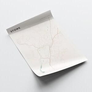 Stowe Map Poster, Stowe Print, Stowe Poster, Stowe Wall Art, Vermont ...