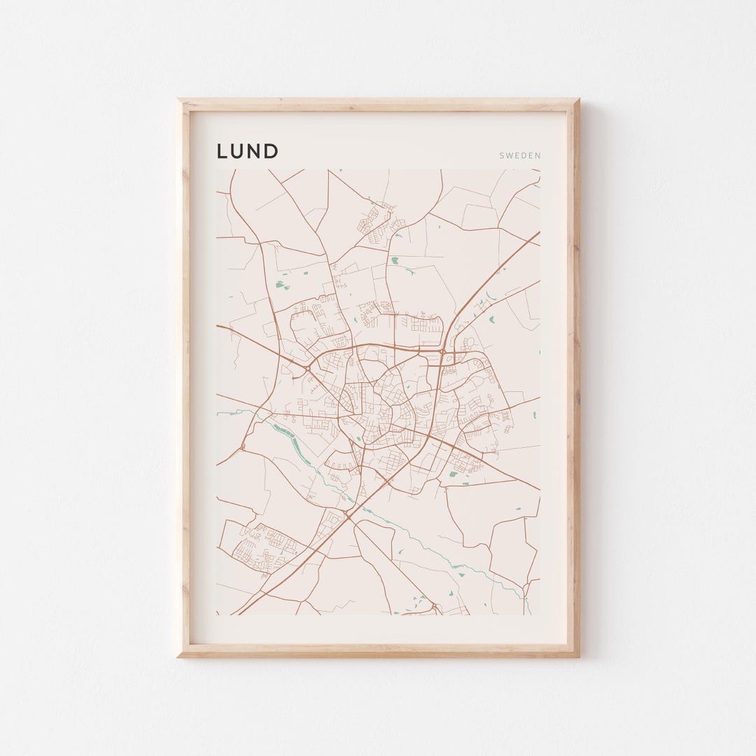 Lund Map Poster, Lund Print, Lund Poster, Lund Wall Art, Sweden, Travel ...