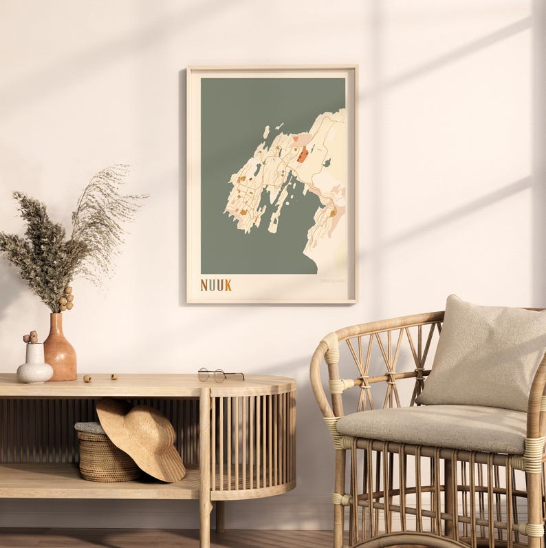 Nuuk Map Poster, Nuuk Print, Nuuk Poster, Nuuk Wall Art, Greenland ...