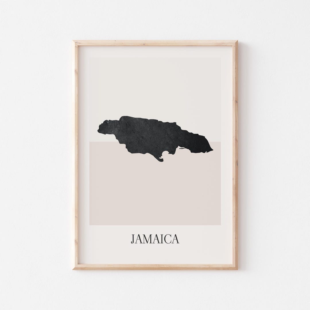 Jamaica Map Poster, Jamaica Print, Jamaica Map Print Minimalist Boho ...