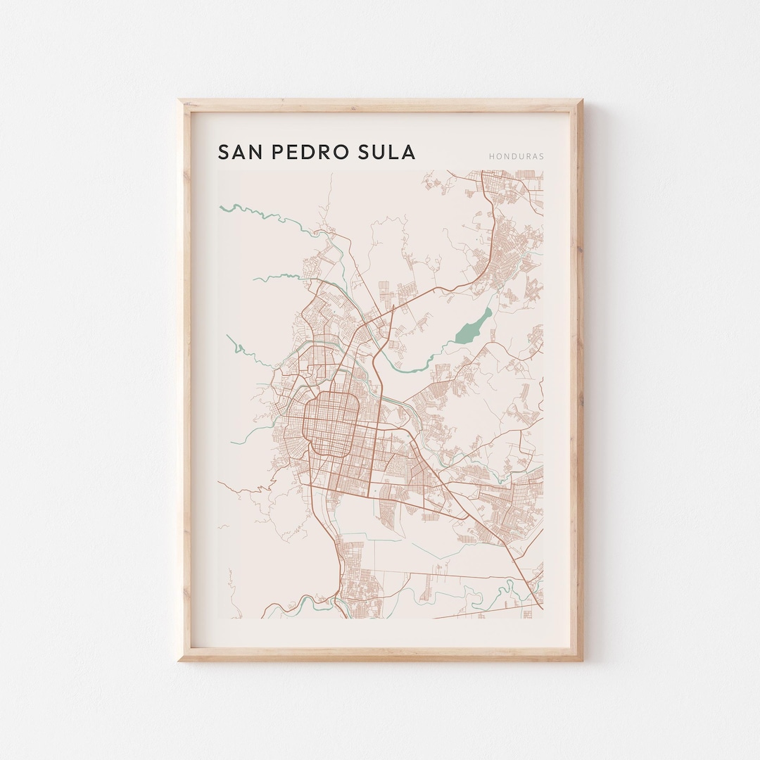 San Pedro Sula Map Poster, San Pedro Sula Print, San Pedro Sula Poster ...
