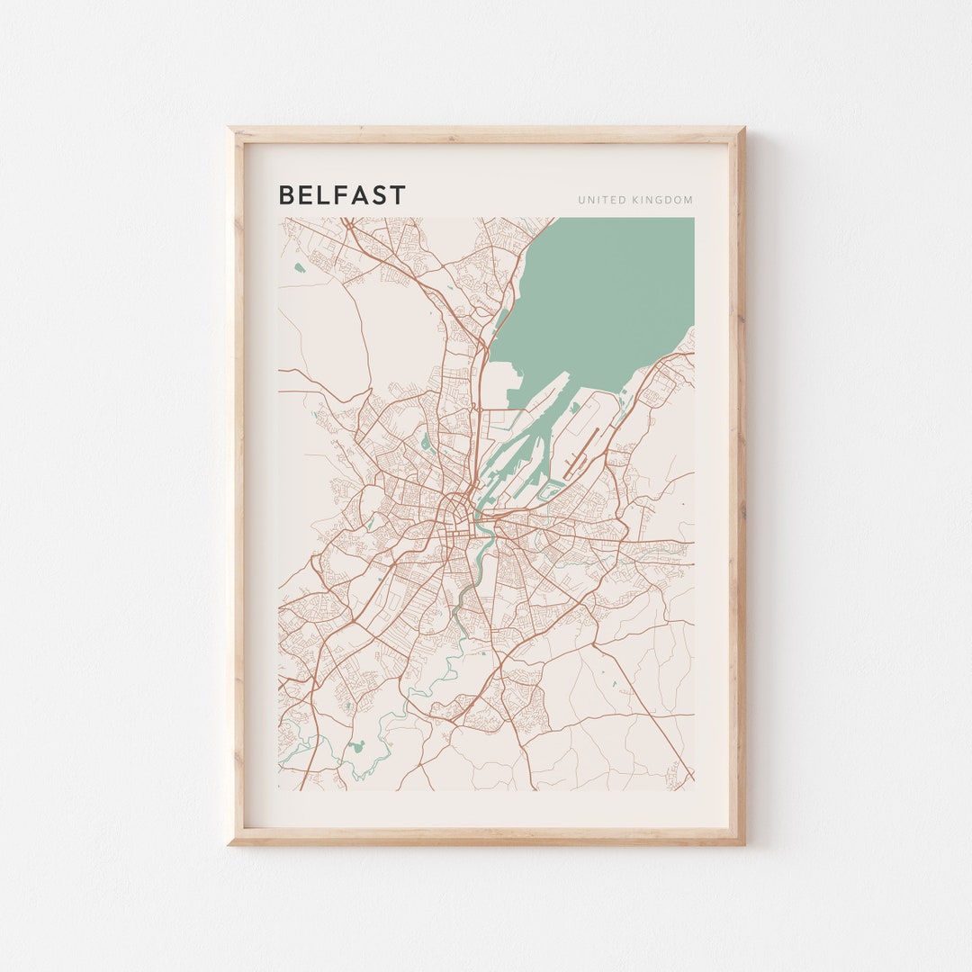Belfast Map Poster, Belfast Poster, Belfast Wall Art, Belfast Print ...