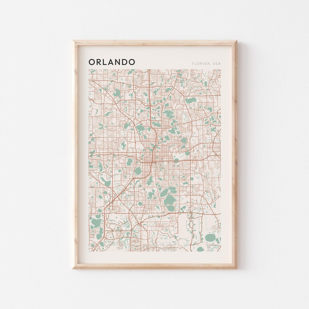 Orlando Map Poster, Orlando Print, Orlando Poster, Orlando Wall Art ...