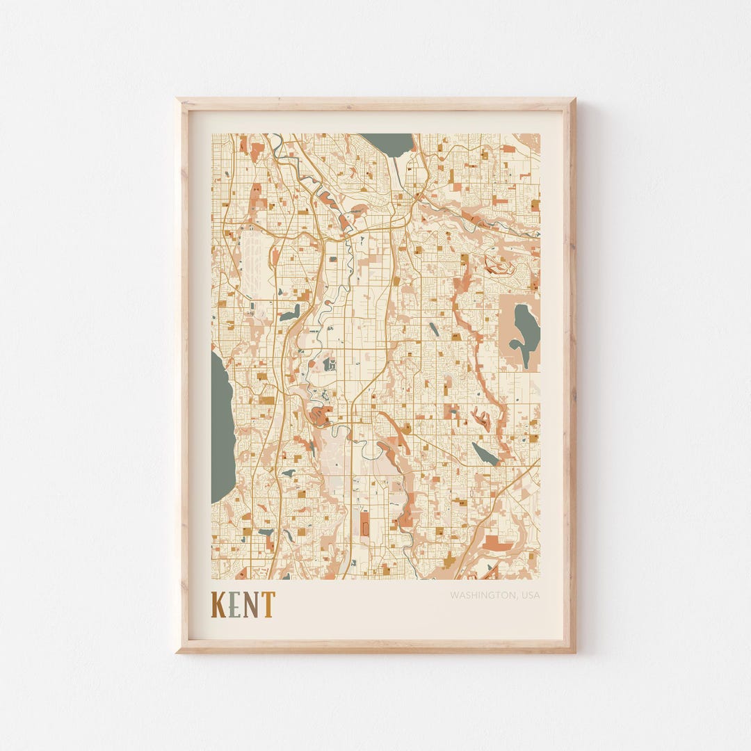 Kent Map Poster, Kent Print, Kent Poster, Kent Wall Art, Washington ...