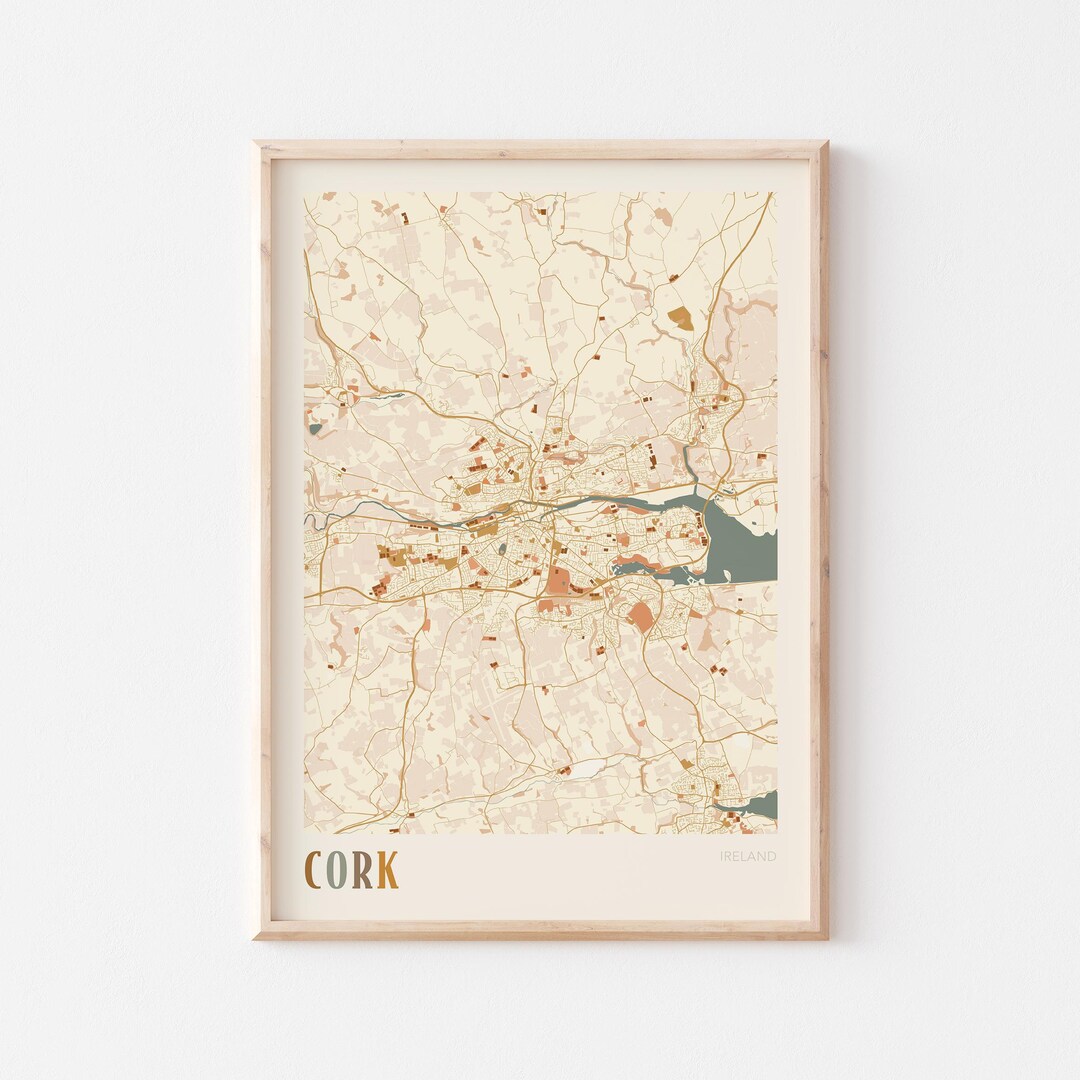Cork Map Poster, Cork Print, Cork Poster, Cork Wall Art, Ireland ...