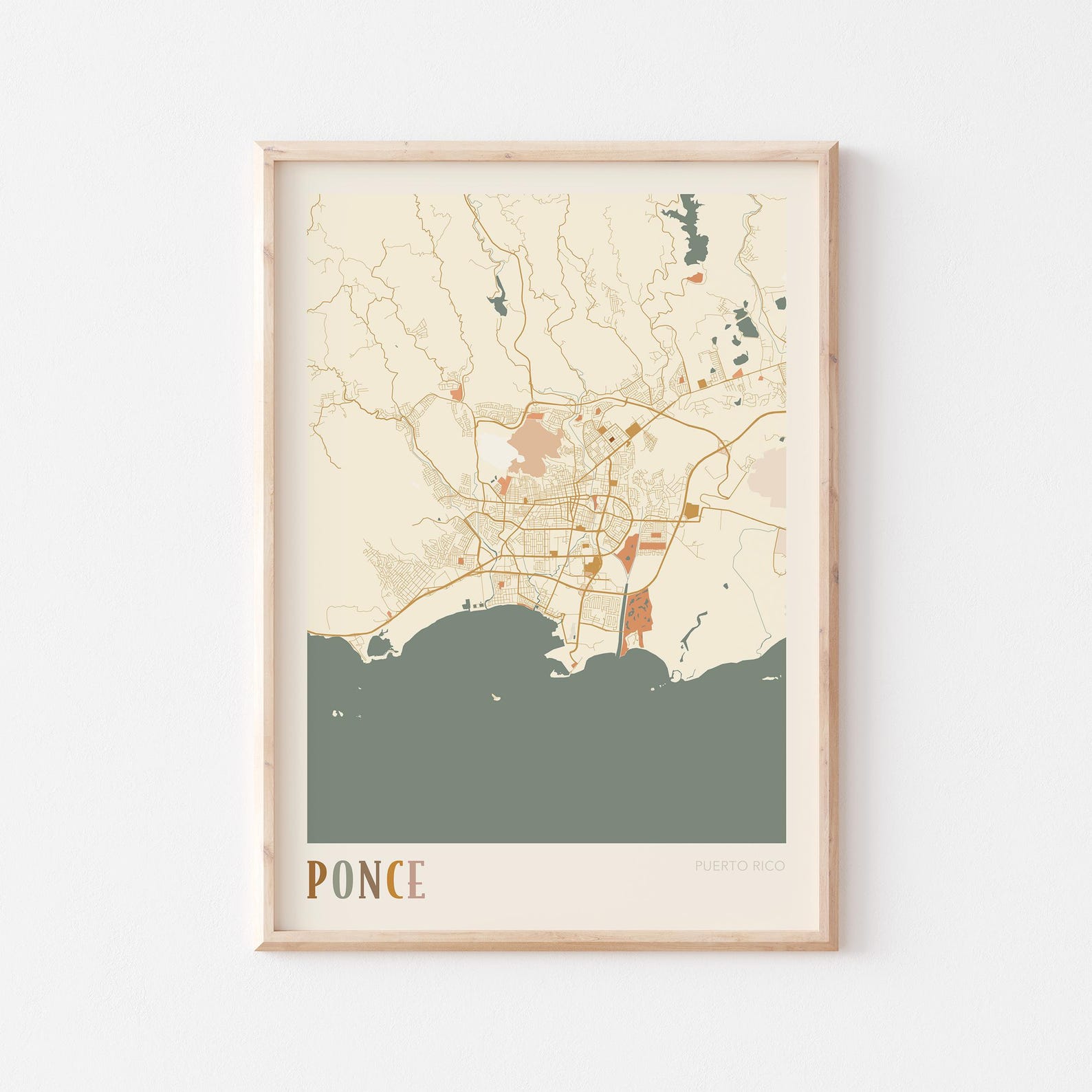 Ponce Map Poster, Ponce Print, Ponce Poster, Ponce Wall Art, Puerto ...
