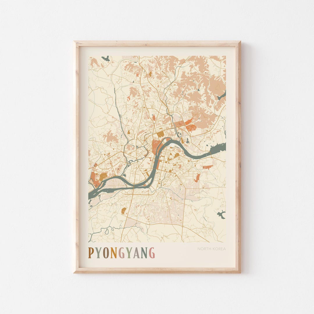 Pyongyang Map Poster, Pyongyang Print, Pyongyang Poster, Pyongyang Wall ...