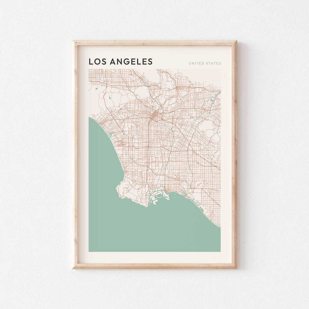 Los Angeles Map Poster, Los Angeles Wall Art, Los Angeles City Map, Los ...