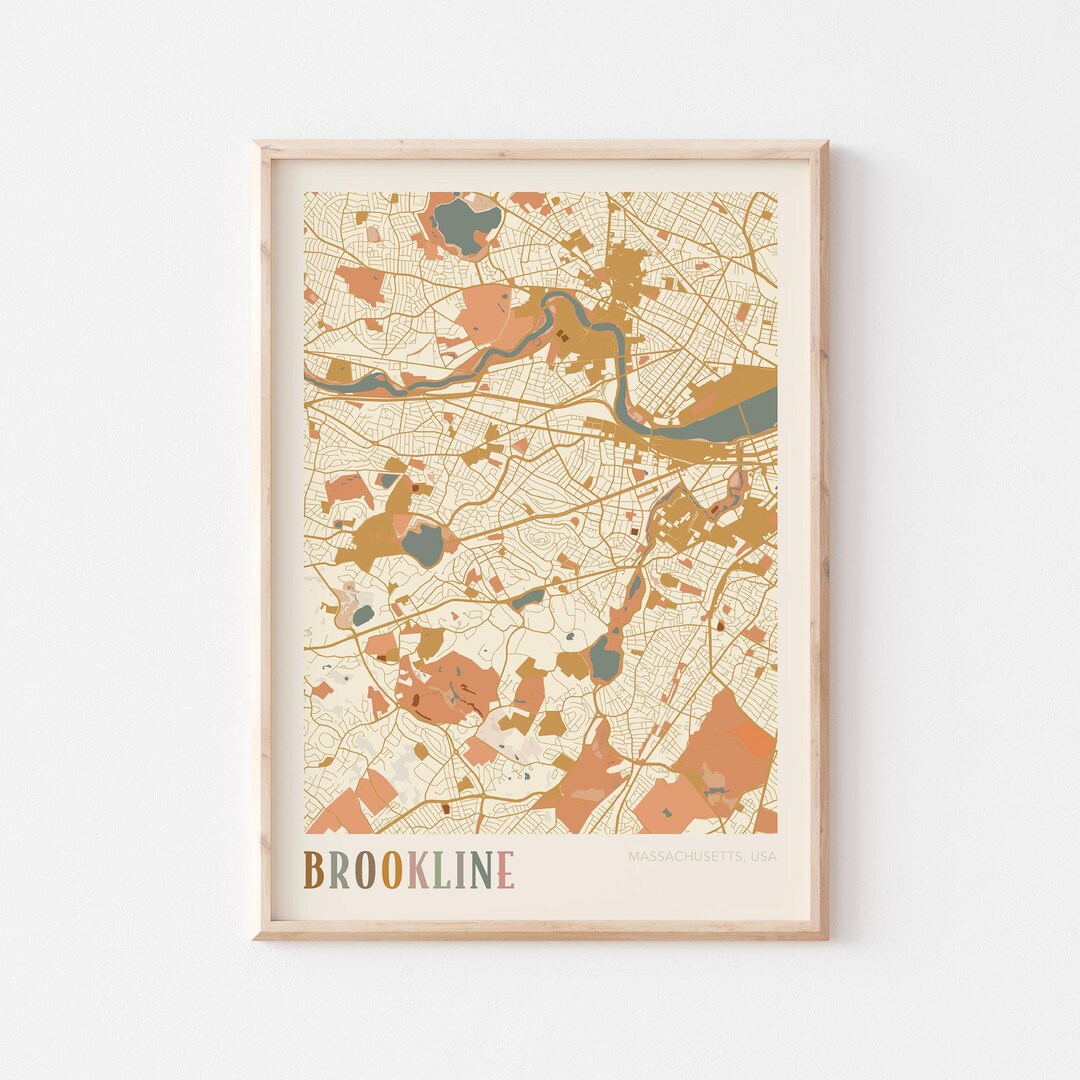 Brookline Map Poster, Brookline Print, Brookline Poster, Brookline Wall ...