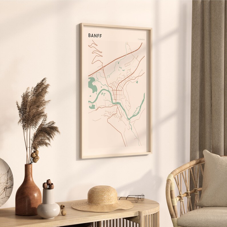 Banff Map Poster, Banff Wall Art, Banff City Map, Banff Wall Art, Banff ...
