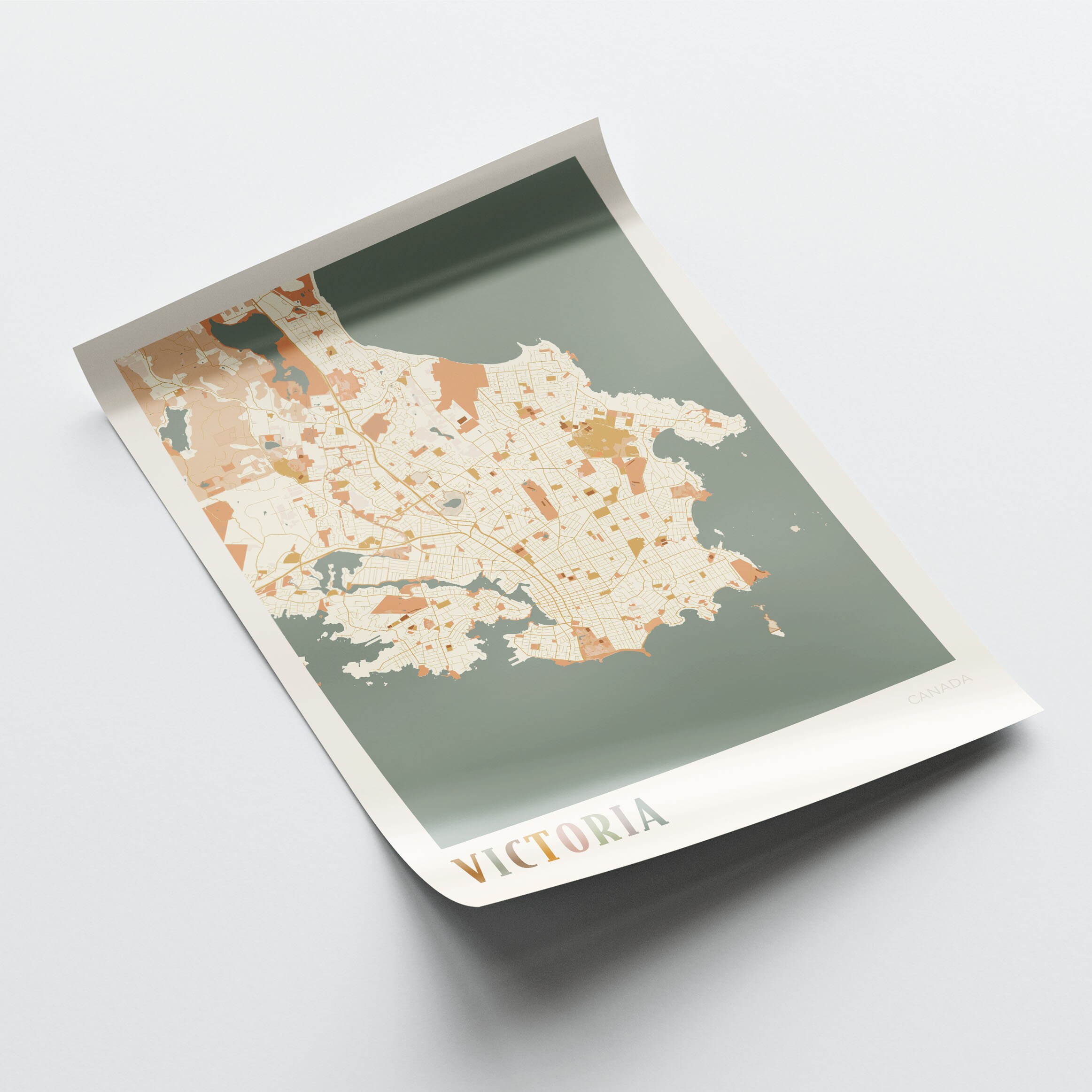 Victoria Map Poster, Victoria Wall Art, Victoria City Map, Map of ...