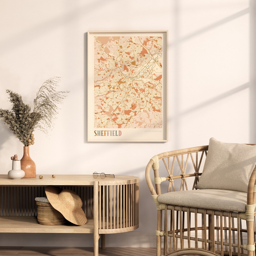 Sheffield Map Poster, Sheffield Poster, Sheffield Wall Art, Sheffield ...