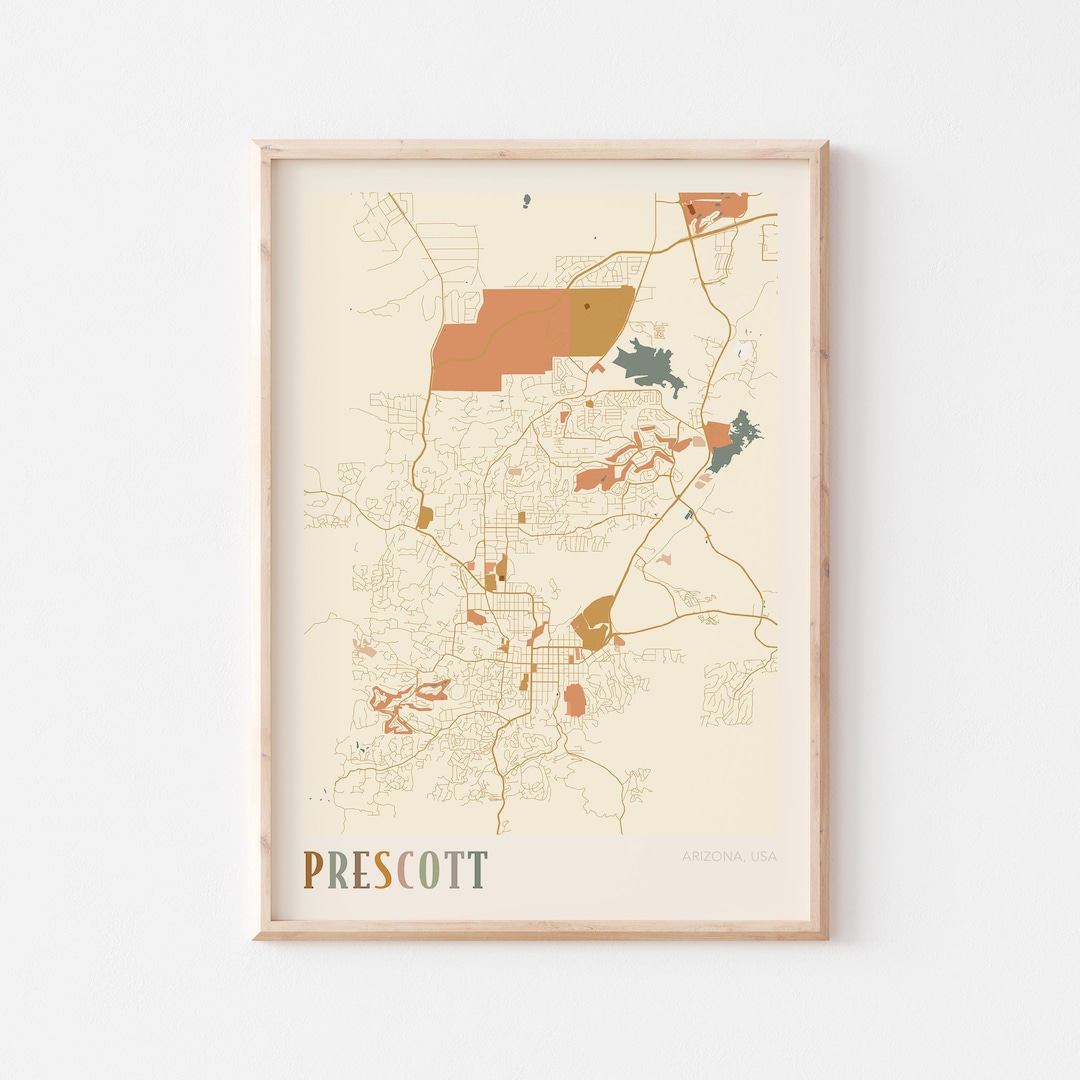 Prescott Map Poster, Prescott Print, Prescott Poster, Prescott Wall Art ...
