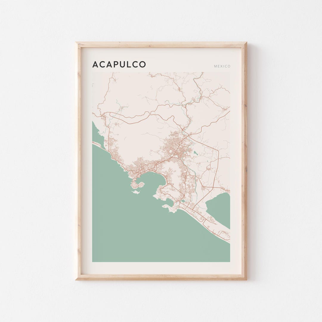 Acapulco Map Poster, Acapulco Print, Acapulco Poster, Acapulco Wall Art ...