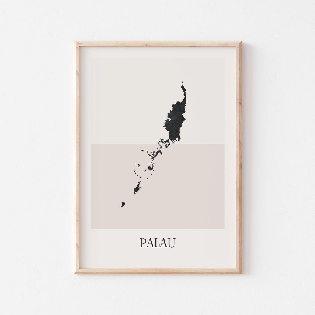 Palau Map Poster, Palau Print, Palau Map Print Minimalist Boho Wall Art ...
