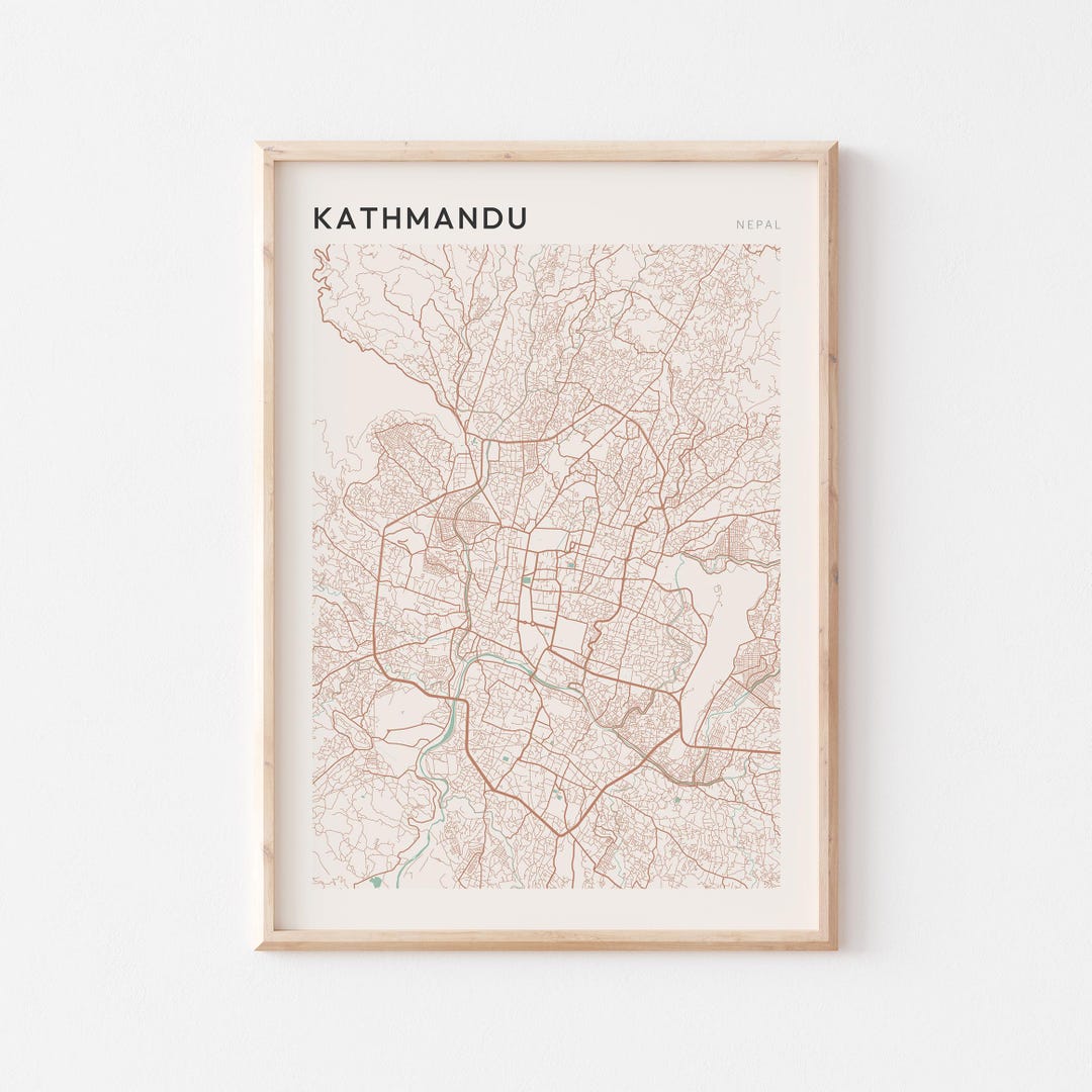 Kathmandu Map Poster, Kathmandu Print, Kathmandu Poster, Kathmandu Wall ...