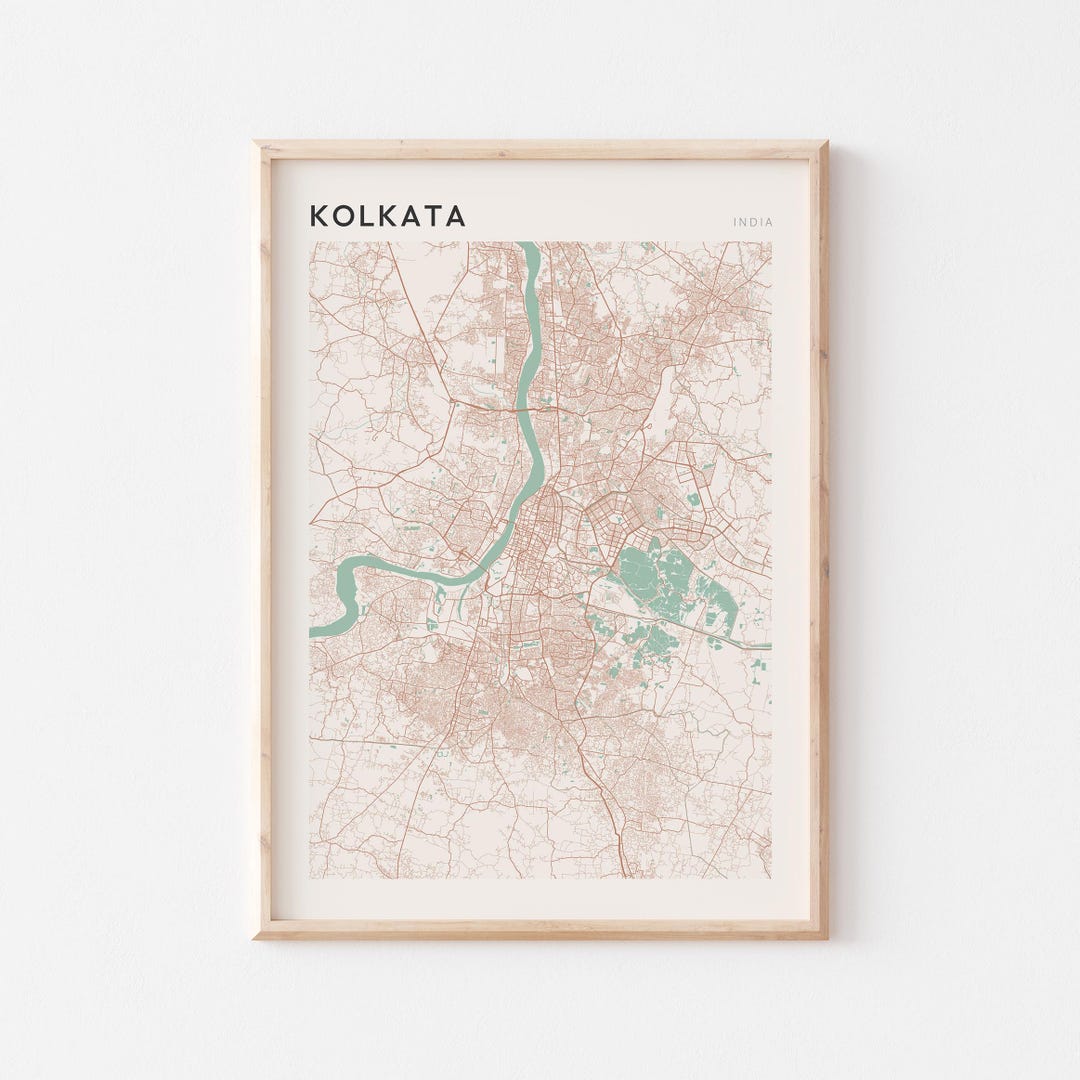 Kolkata Map Poster, Kolkata Print, Kolkata Poster, Kolkata Wall Art ...