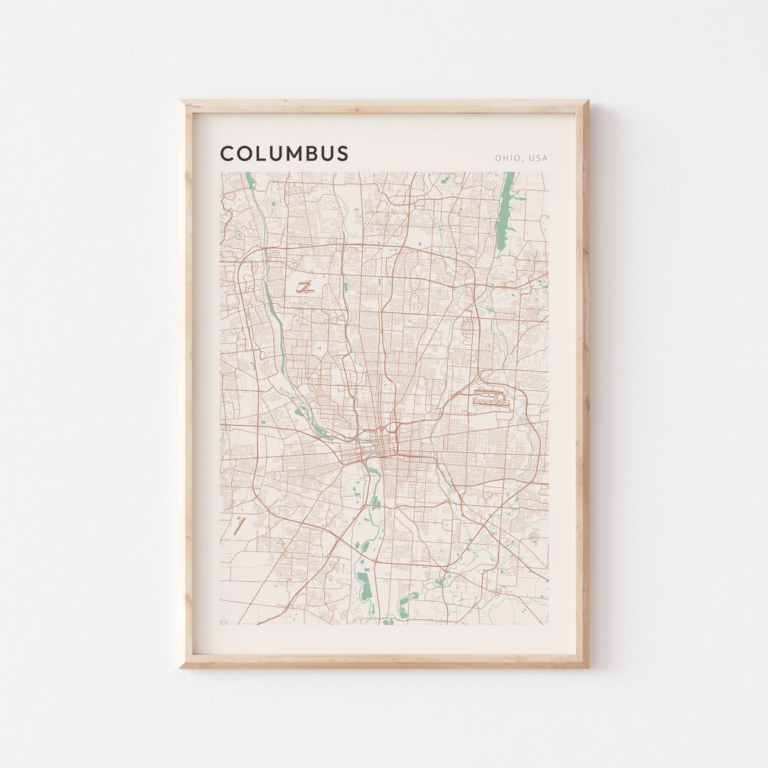 Columbus Map Poster, Columbus Poster, Columbus Print, Columbus Wall Art ...