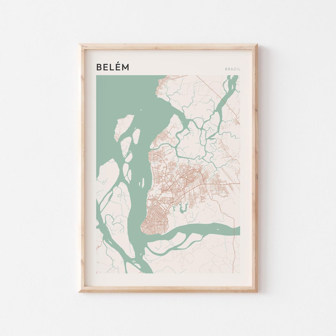 Belem Map Poster, Belem Print, Belem Poster, Belem Wall Art, Brazil ...