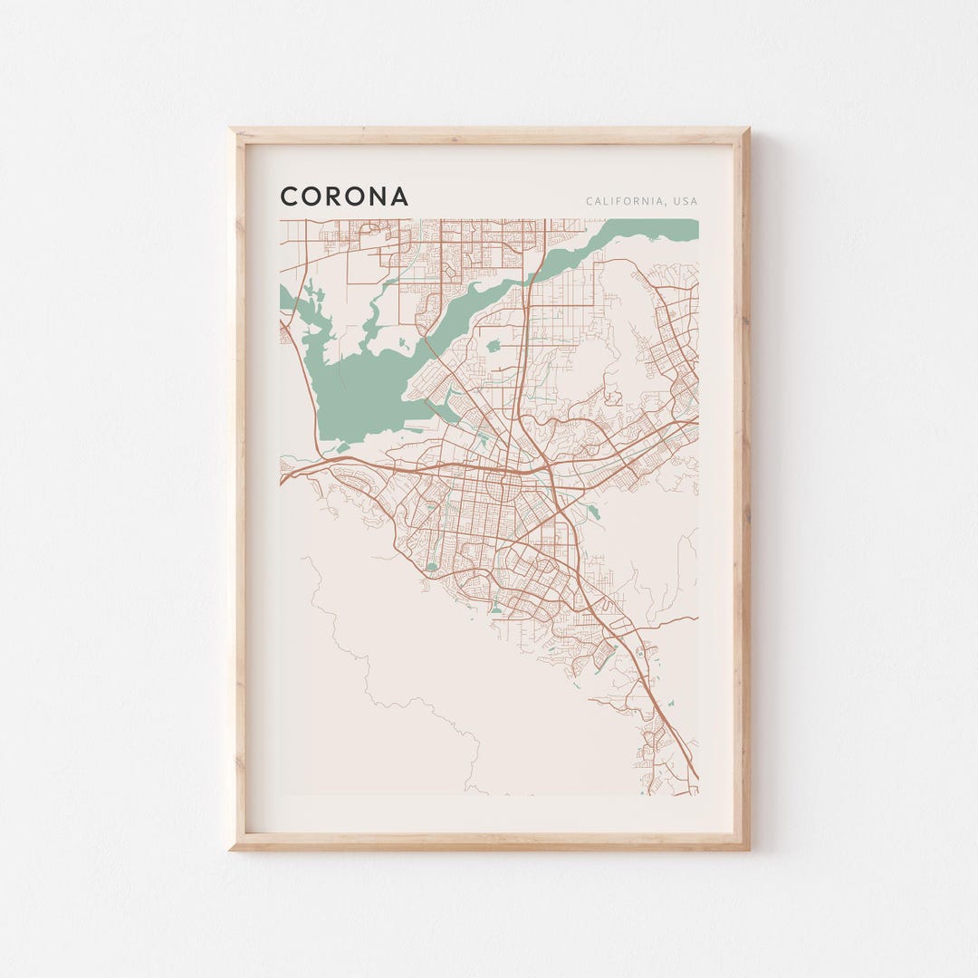 Corona Map Poster, Corona Print, Corona Poster, Corona Wall Art ...