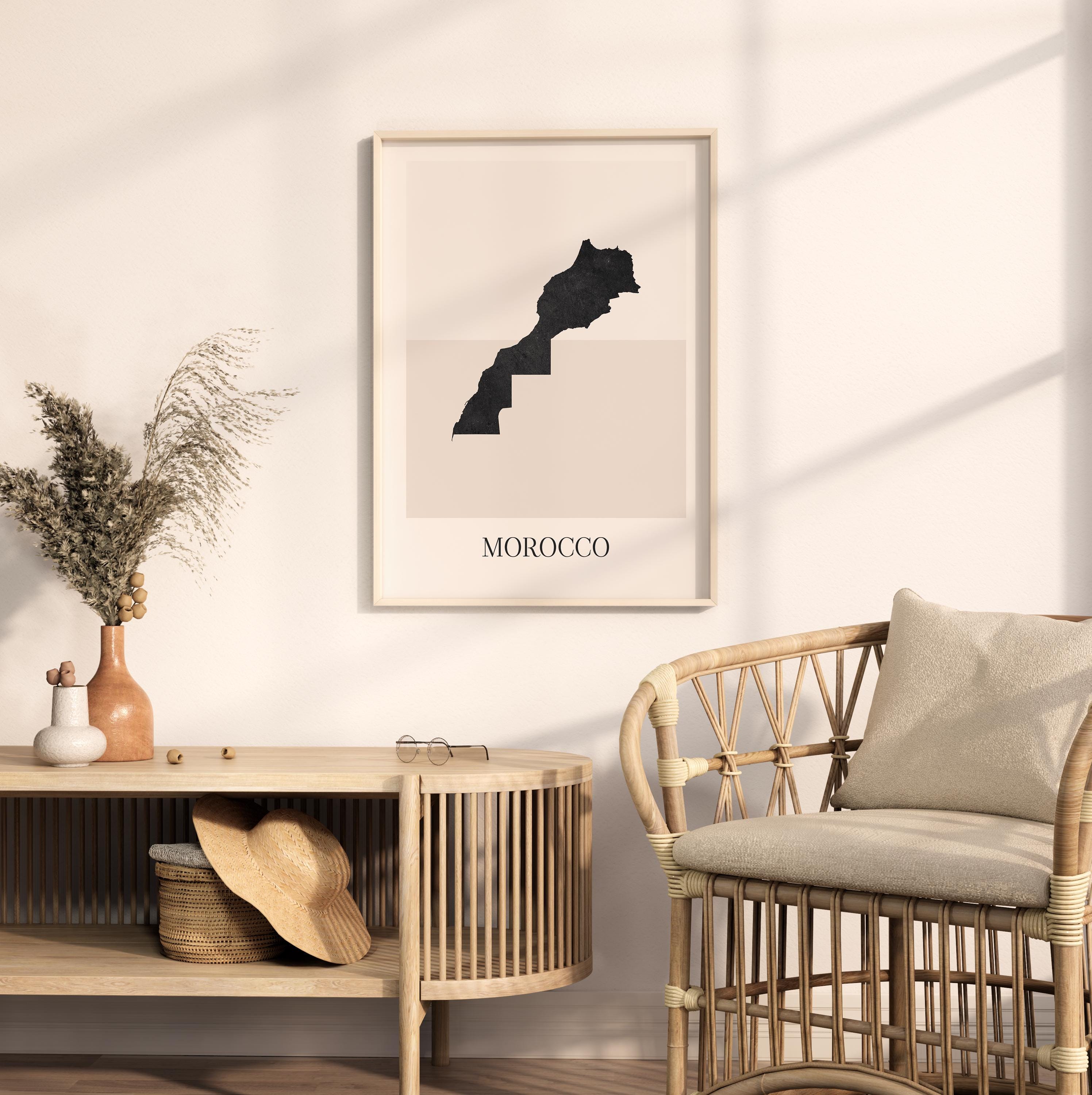 Morocco Map Poster, Morocco Print, Morocco Map Print Minimalist Boho ...