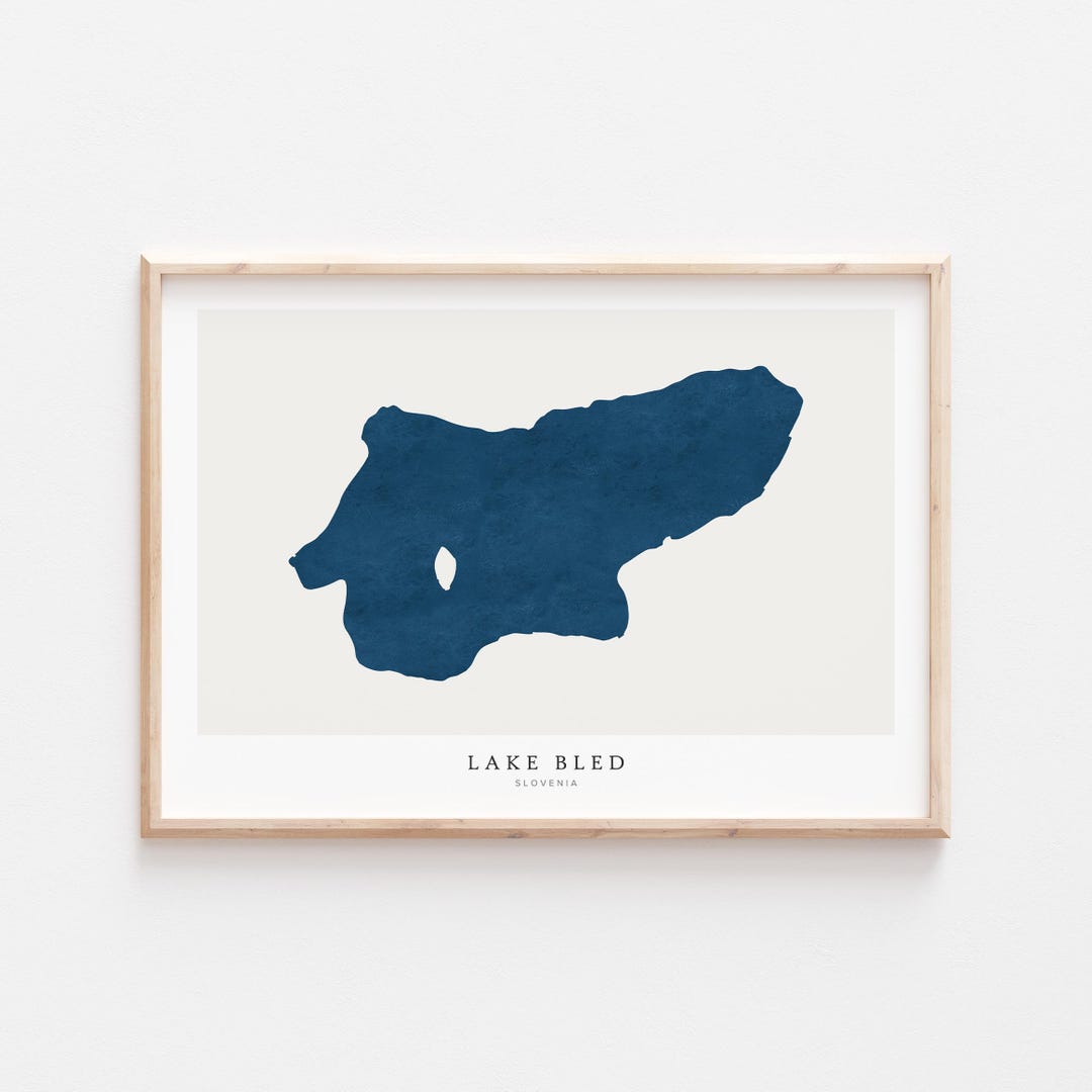 Lake Bled Map Art Print, Slovenia - Etsy
