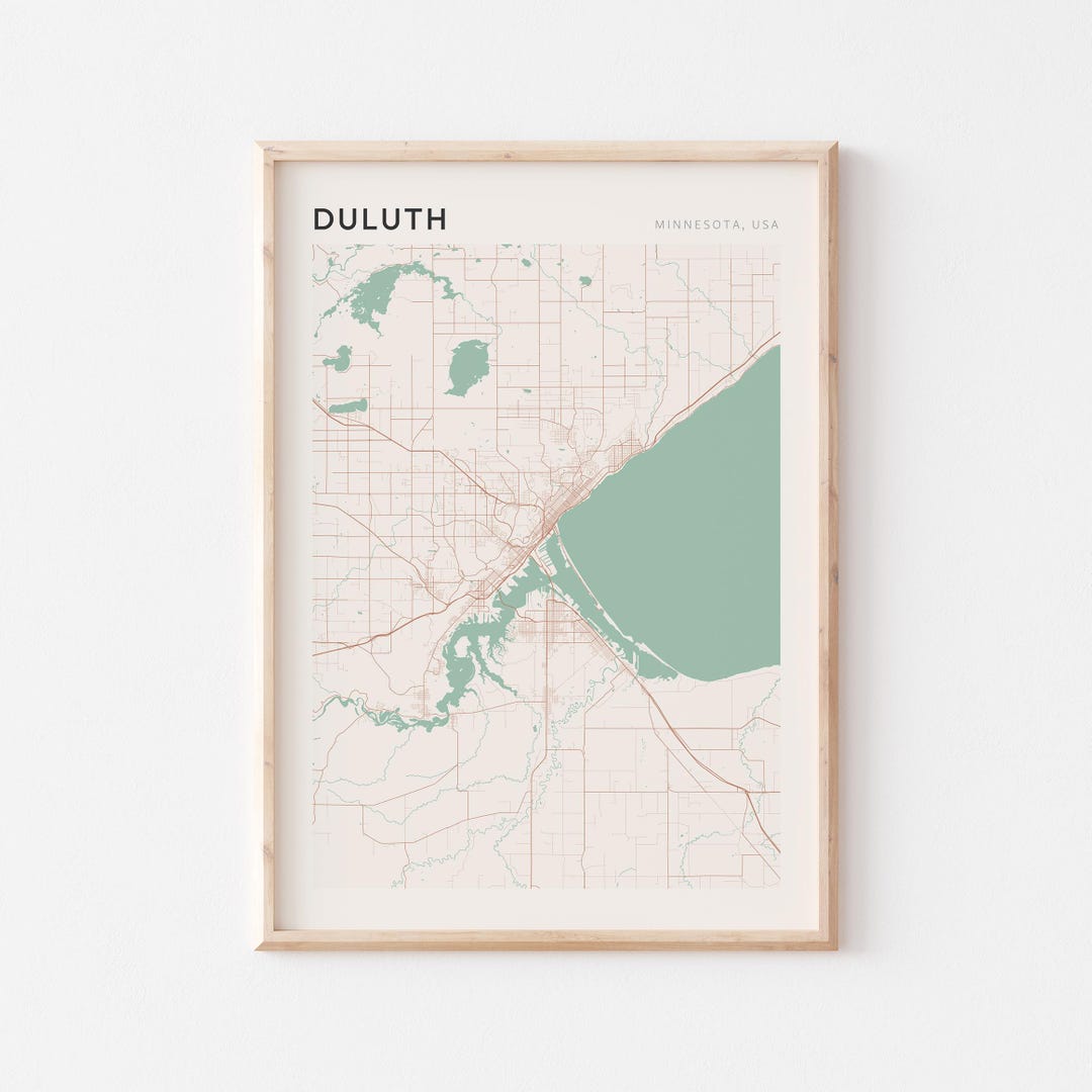 Duluth Map Poster, Duluth Print, Duluth Poster, Duluth Wall Art ...