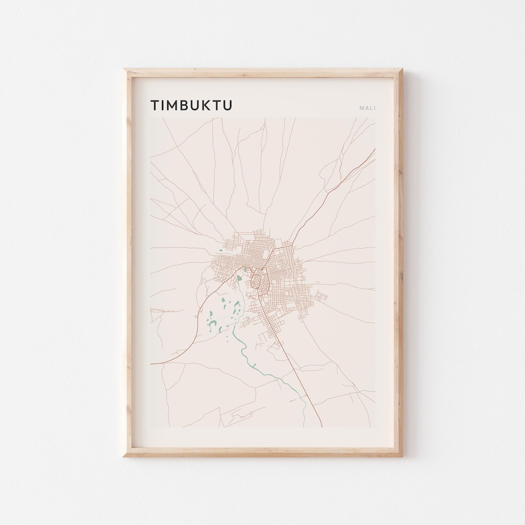 Timbuktu Map Poster, Timbuktu Print, Timbuktu Poster, Timbuktu Wall Art ...