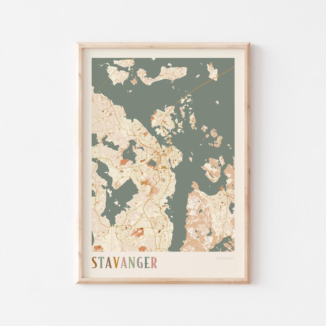 Stavanger Map Poster, Stavanger Print, Stavanger Poster, Stavanger Wall ...