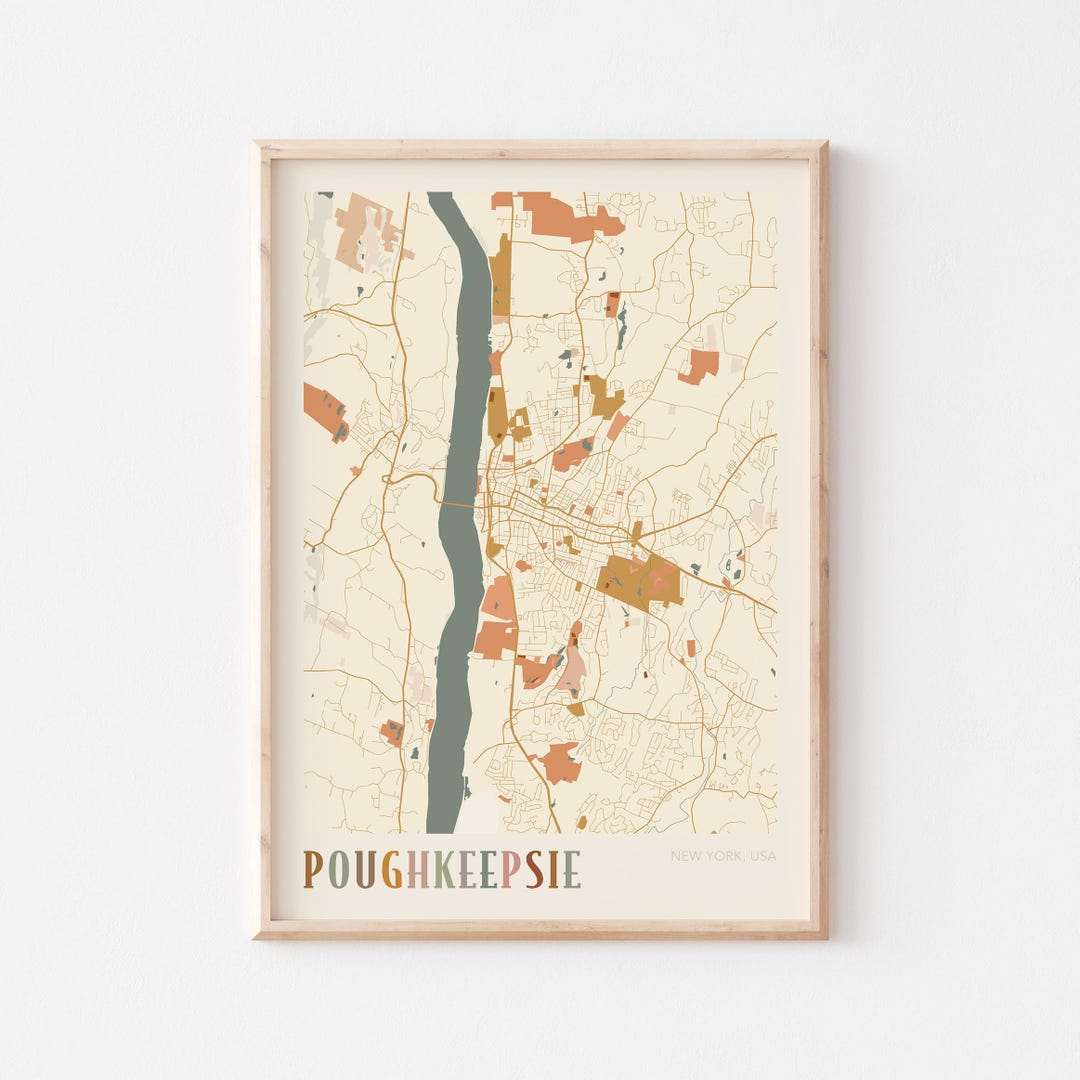Poughkeepsie Map Poster, Poughkeepsie Print, Poughkeepsie Poster ...