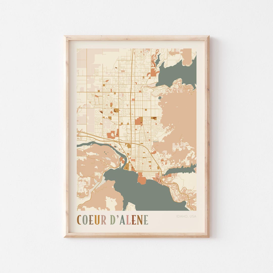 Coeur D'alene Map Poster, Coeur D'alene Print, Coeur D'alene Poster ...