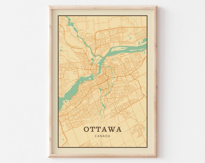 Ottawa Illustrated Map Ottawa Wall Art - Etsy Canada