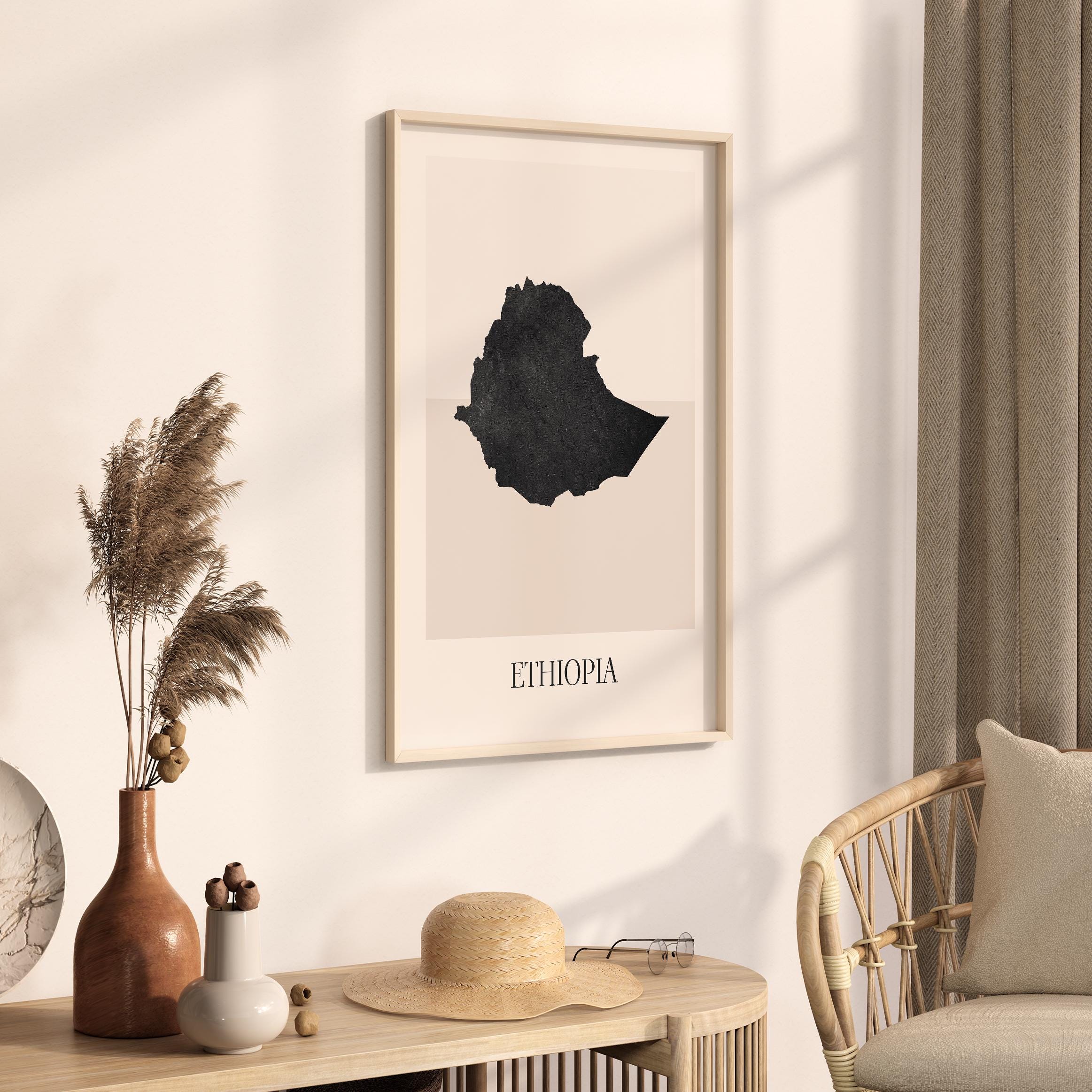 Ethiopia Map Poster, Ethiopia Print, Ethiopia Map Print Minimalist Boho ...