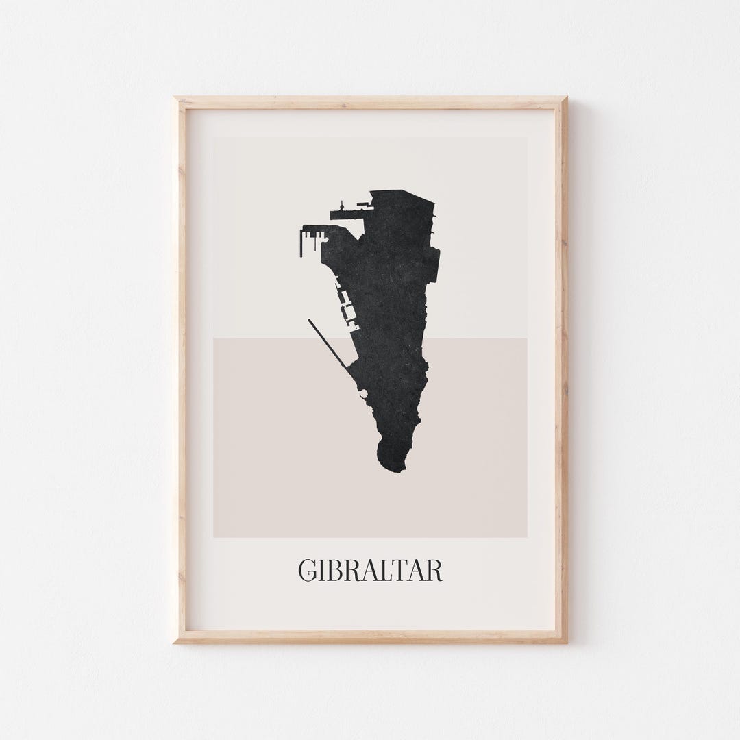 Gibraltar Map Poster, Gibraltar Print, Gibraltar Map Print Minimalist ...