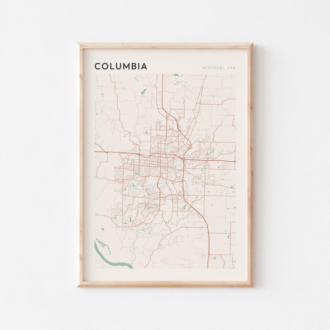 Columbia Map Poster, Columbia Print, Columbia Poster, Columbia Wall Art ...