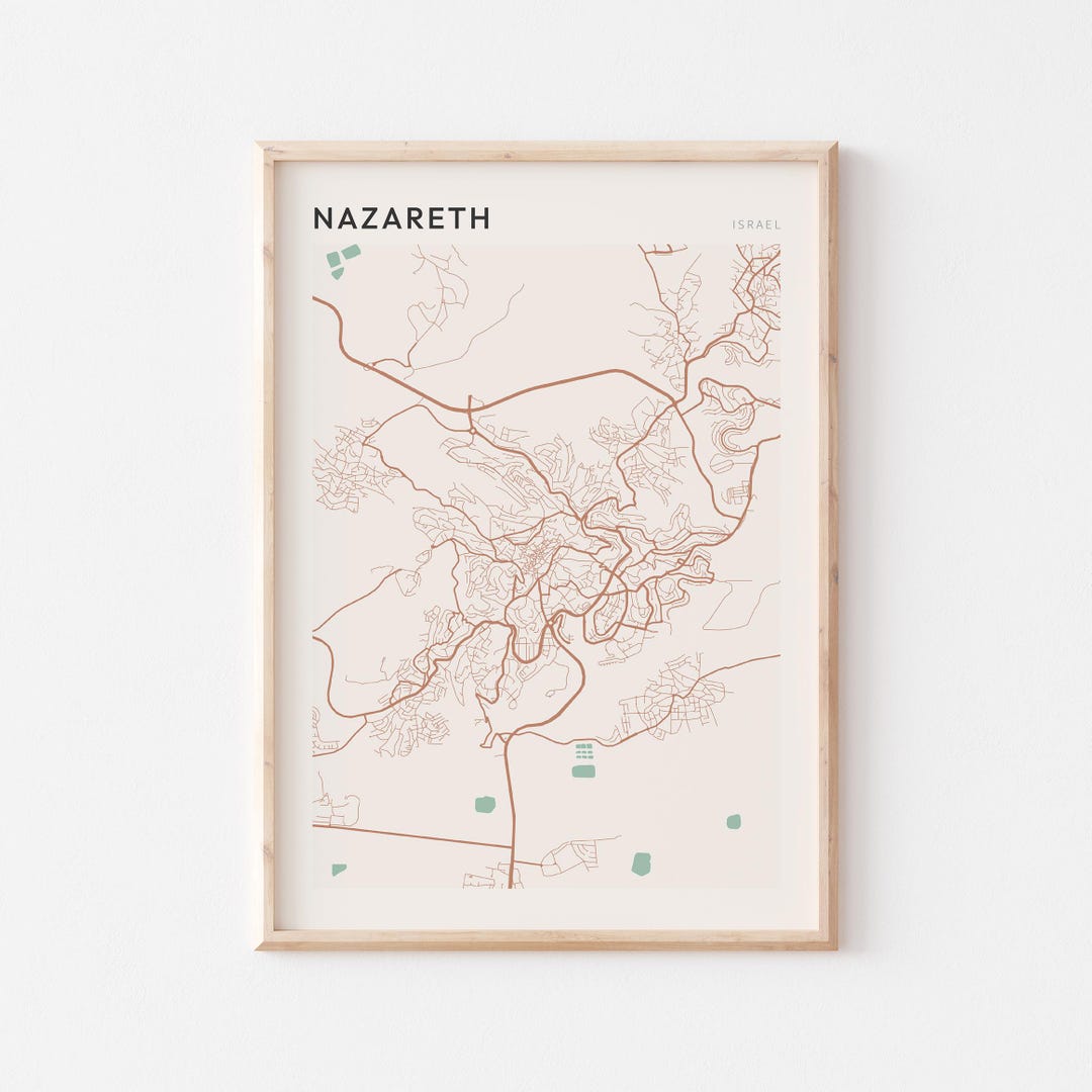 Nazareth Map Poster, Nazareth Print, Nazareth Poster, Nazareth Wall Art ...