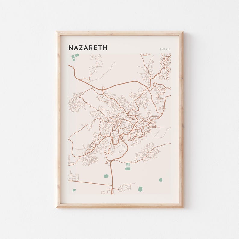 Nazareth Map Poster, Nazareth Print, Nazareth Poster, Nazareth Wall Art ...