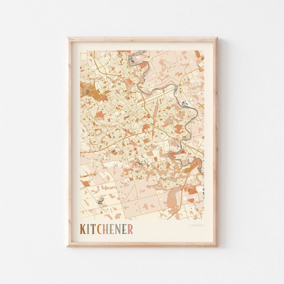 Kitchener Map Poster, Kitchener Wall Art, Kitchener Map, Kitchener ...