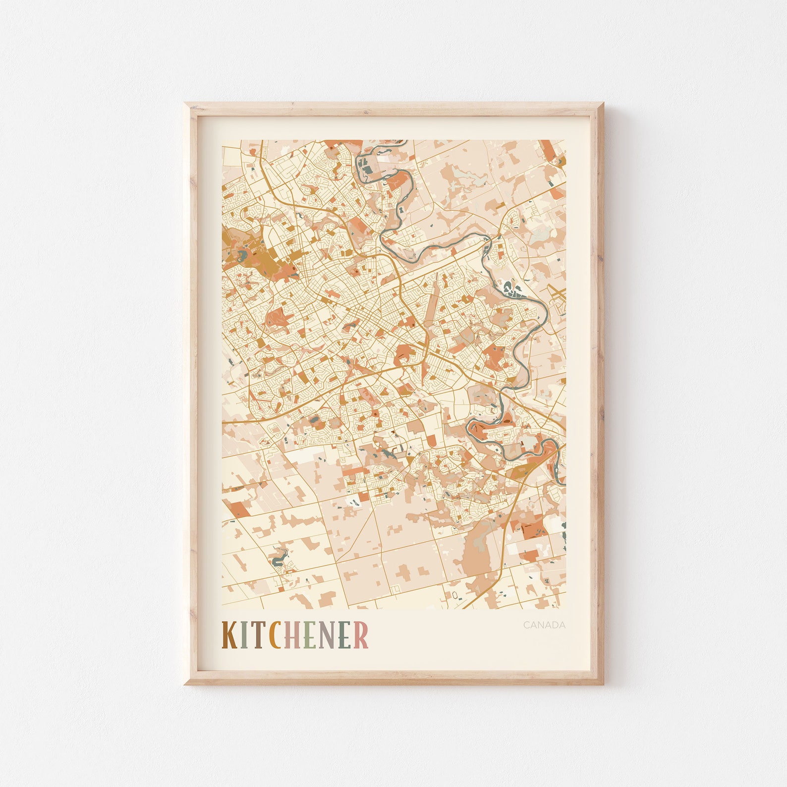 Kitchener Map Poster, Kitchener Wall Art, Kitchener Map, Kitchener ...