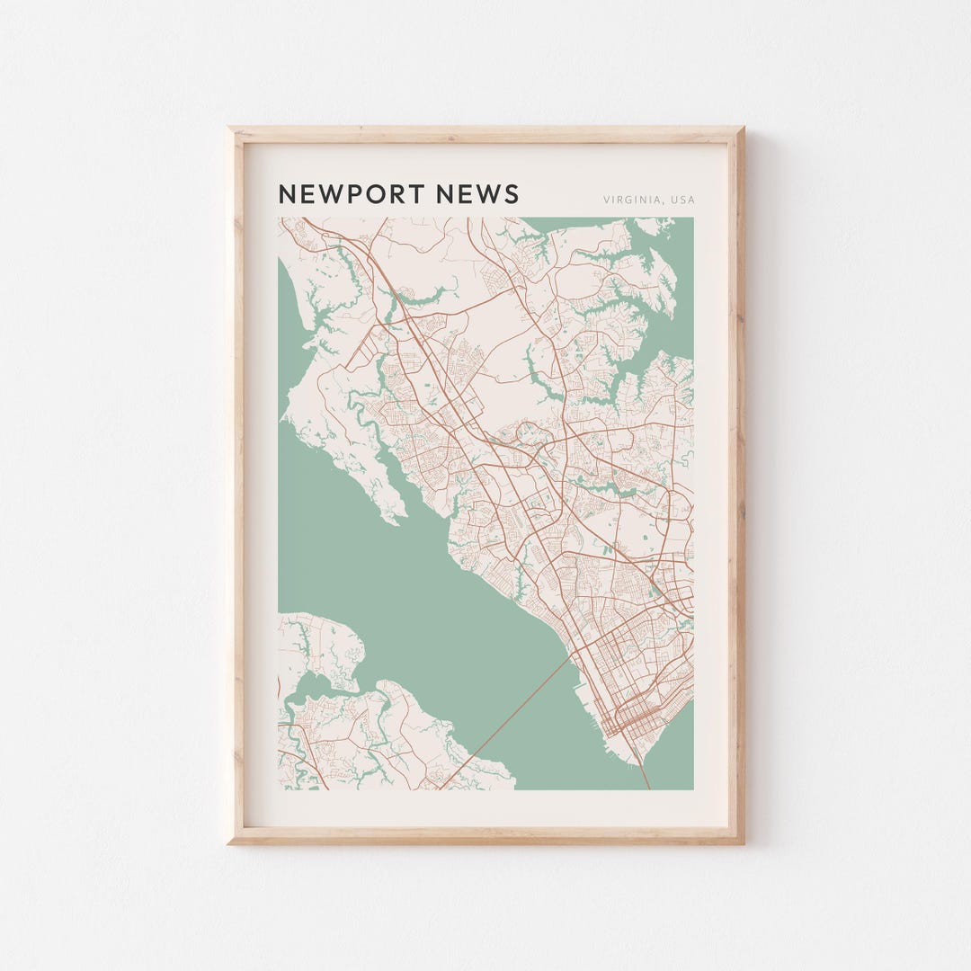 Newport News Map Poster, Newport News Print, Newport News Poster ...