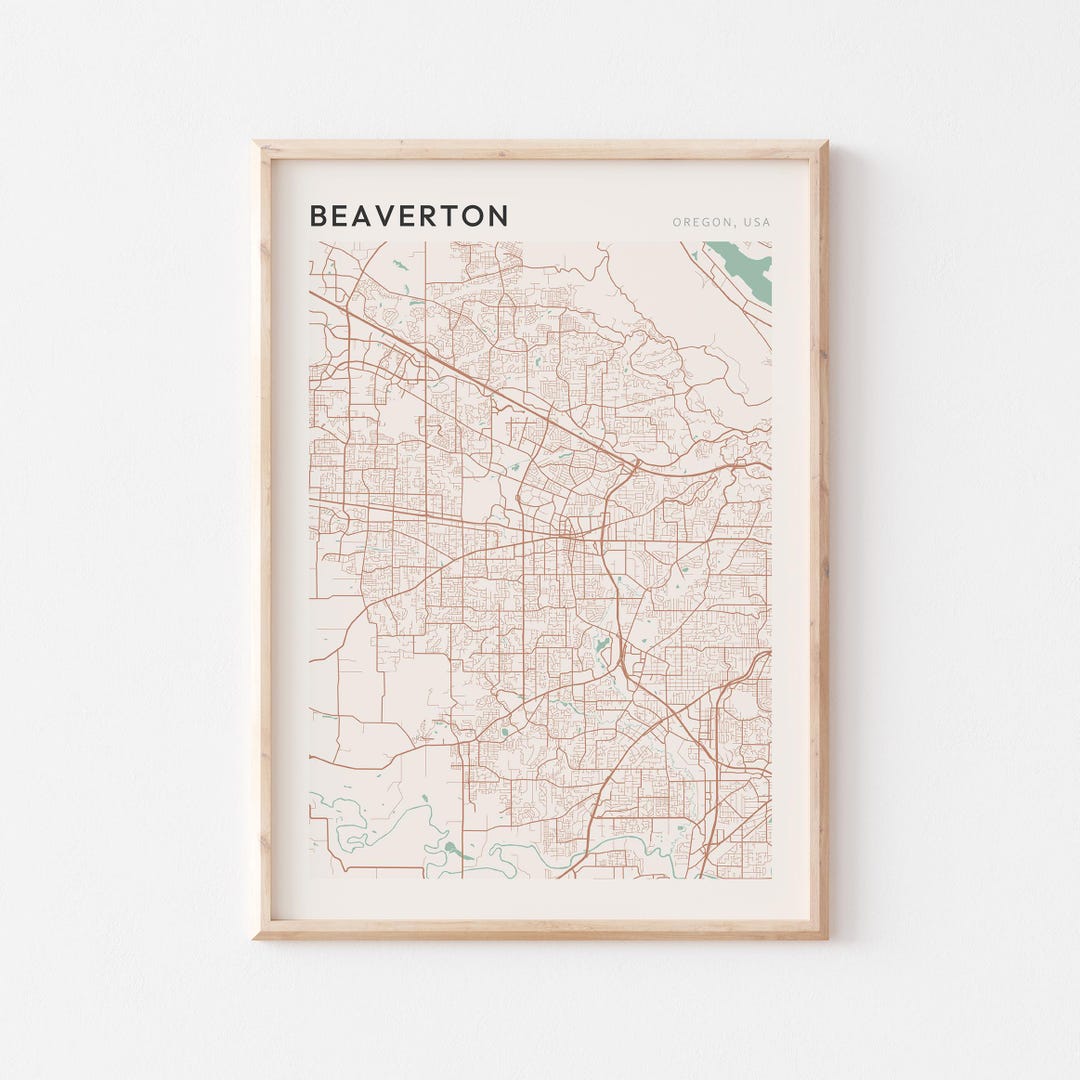 Beaverton Map Poster, Beaverton Print, Beaverton Poster, Beaverton Wall ...