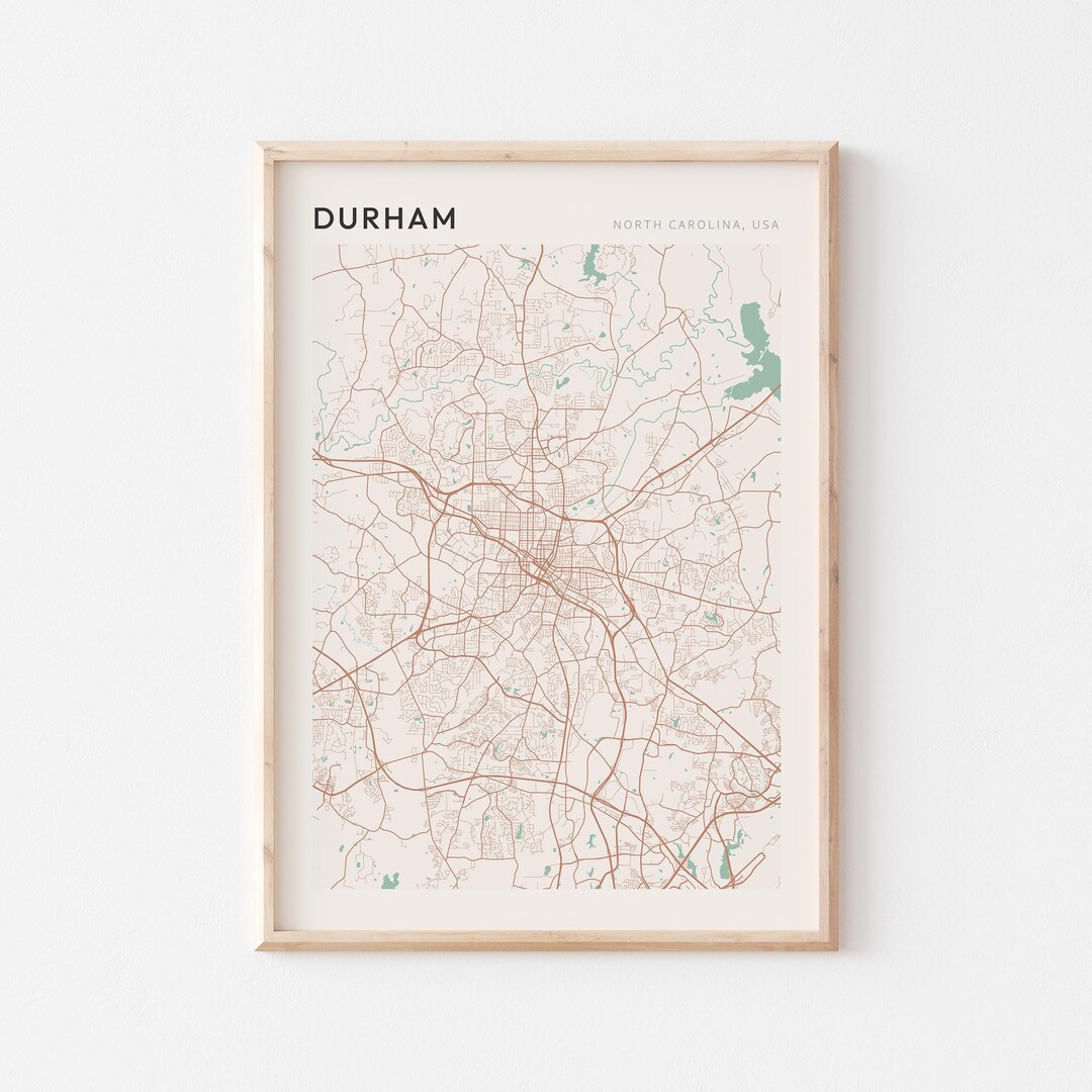 Durham Map Poster, Durham Print, Durham Poster, Durham Wall Art, North ...