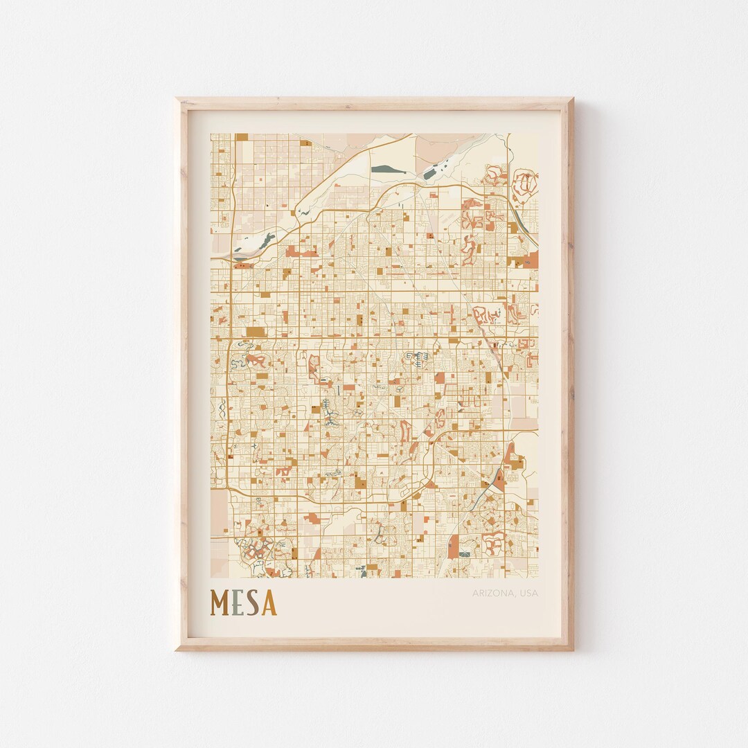 Mesa Map Poster, Mesa Print, Mesa Poster, Mesa Wall Art, Arizona ...