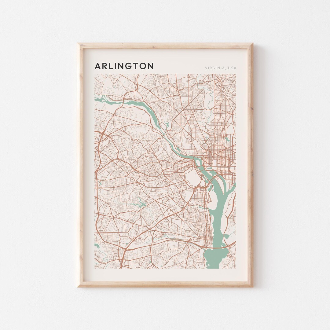 Arlington Map Poster, Arlington Print, Arlington Poster, Arlington Wall ...