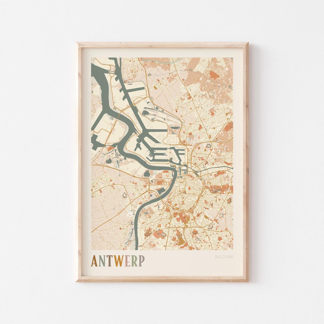 Antwerp Map Poster, Antwerp Print, Antwerp Poster, Antwerp Wall Art ...
