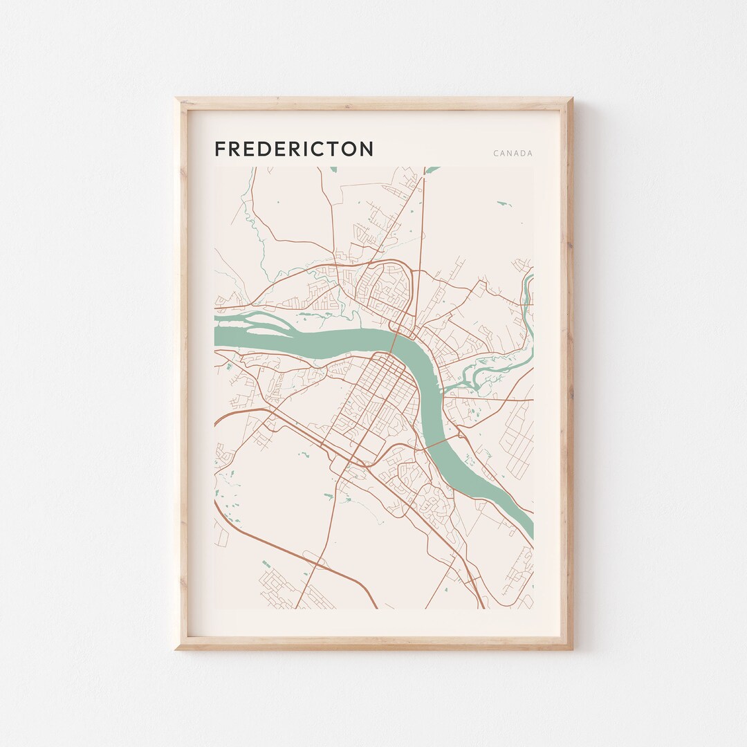 Fredericton New Brunswick Map Poster, Fredericton Wall Art, Fredericton ...