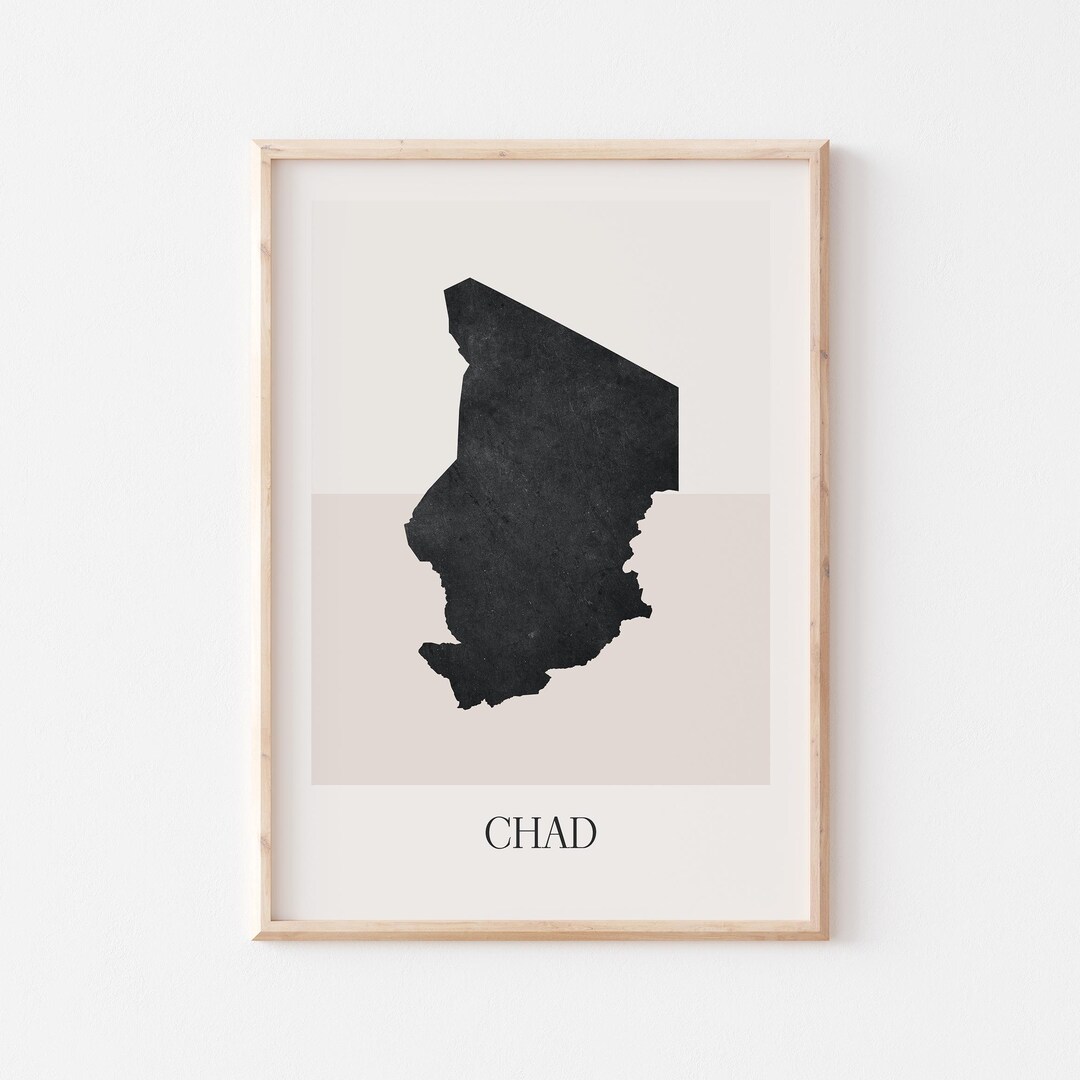 Chad Map Poster, Chad Print, Chad Map Print Minimalist Boho Wall Art ...
